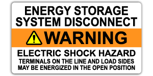 #306 - ENERGY STORAGE SYSTEM DISCONNECT - ELECTRIC HAZARD – pvlabelpro