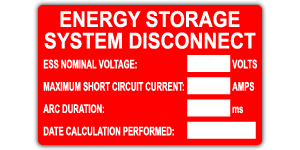 #511 - ENERGY STORAGE SYSTEM DISCONNECT - WRITE-IN – pvlabelpro
